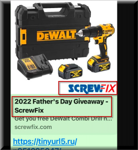 Screwfix Giveaway Scam Removal